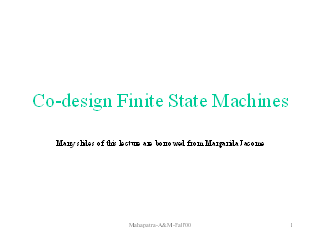 Co-design Finite State Machines