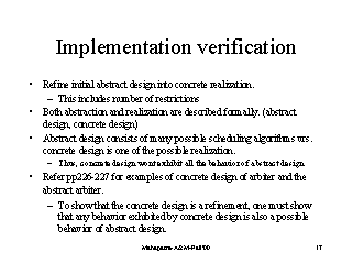 Implementation verification